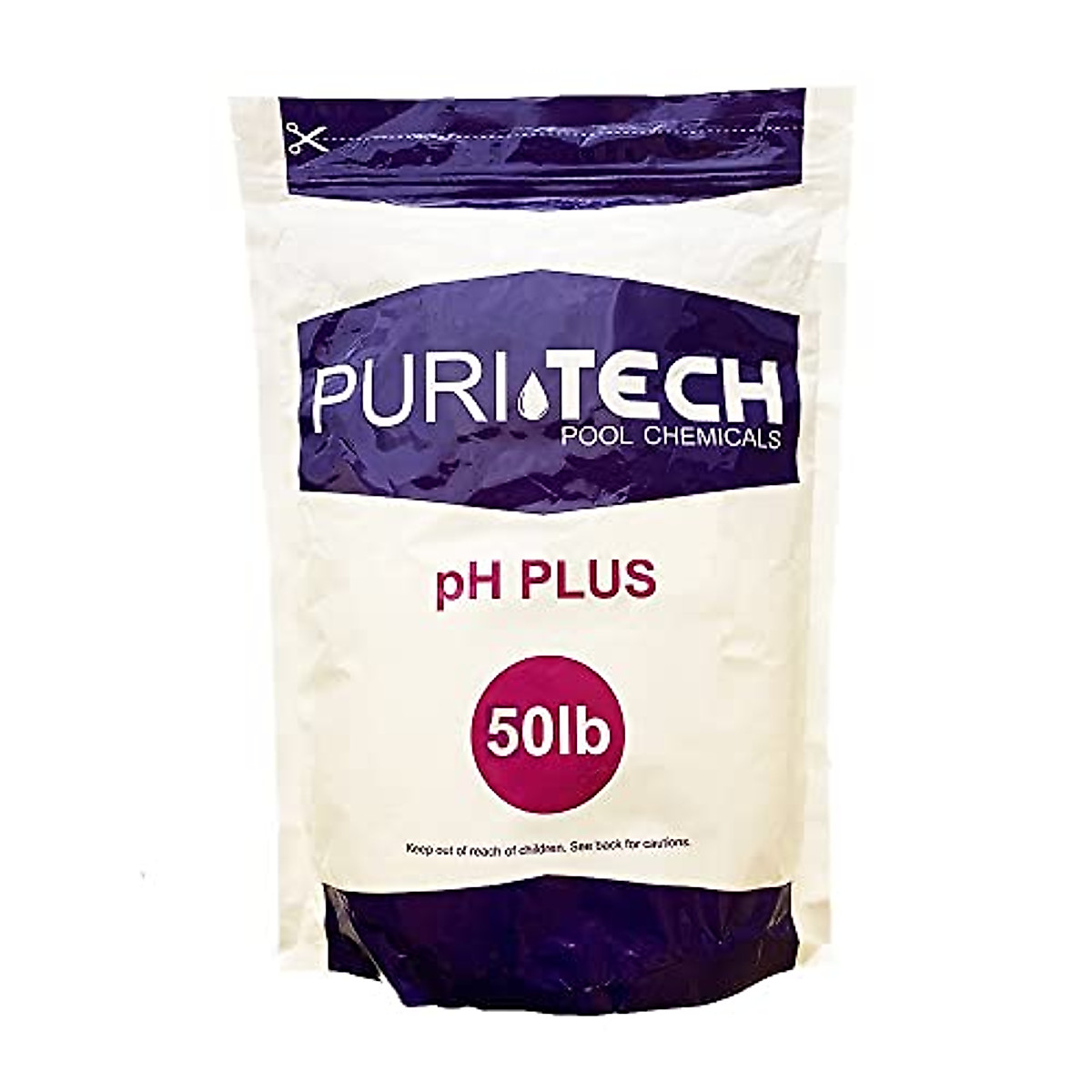 Puri Tech Chemicals pH Plus 50lb Resealable Bags for Swimming Pools & Spas pH Increaser Up Balancer 100% Sodium Carbonate Increases pH & Chlorine Effectiveness