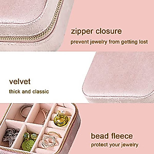 PHCOMRICH Travel Jewelry Box Organizer, Small Jewelry Box for Women, Earring Organizer, Birthday Gifts for Women, Christmas Gifts for Mom (White)