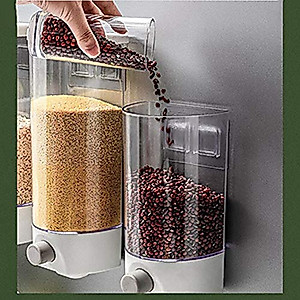 1 Pcs Food Storage Airtight Clear Container 3.3lb Capacity, Kitchen Wall-Mounted Cereal Dispenser,Dry Food Dispenser Bulk Food Storage Tank,Kitchen Storage Tank,Kitchen Wall Hanging Airtight Container