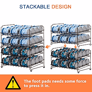 Minicloss 4-Tier Can Rack Organizer, Stackable Pantry Organizer Can Storage Dispenser Holds up to 48 Cans for Kitchen Cabinet, Countertop, Bronze