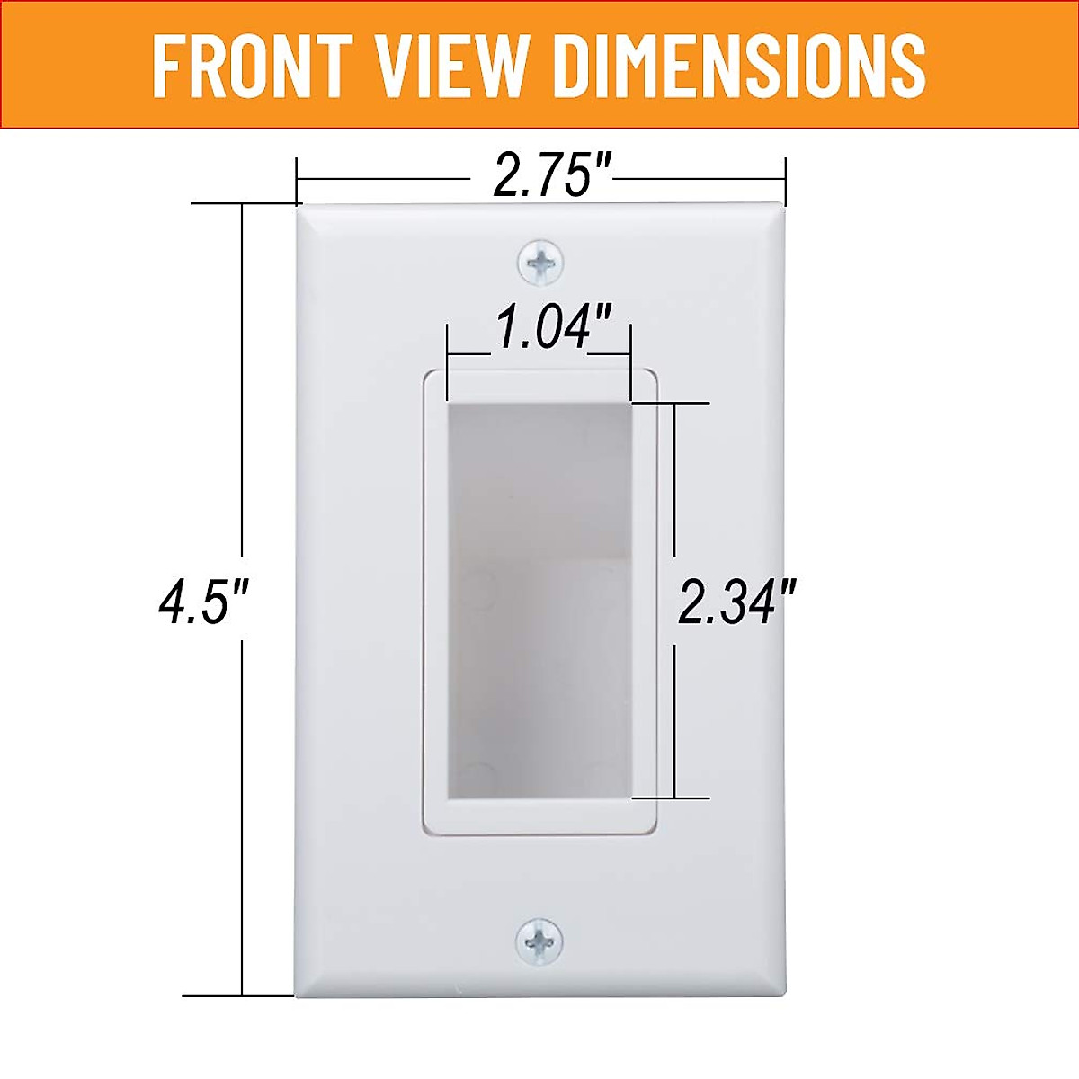 Recessed Cable Wall Plate 4 Pack Integrated Mounting Bracket, Bottom Opening Wall Plate Cable Pass Through for Speaker Wires, Coaxial Cables, HDMI Cables and Networking Cables WI1009-4