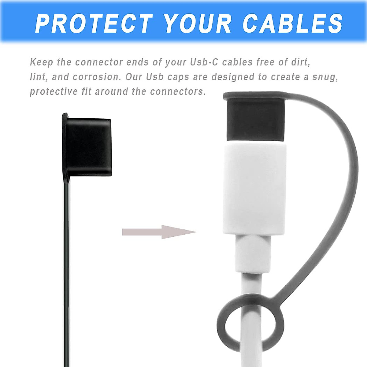 5 Pcs USB C Cable Cover + 5 USB Port Protective Cover + 5 USB C Dust Plugs Caps + 5 Anti Dust Protectors for 3.5mm Headphone Jack, Silicone Anti-Dust Pluggy Caps for Type C Charging Port Devices