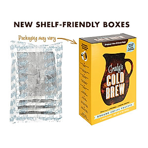 GRADY’S COLD BREW Coffee Pouches | New Orleans Style | 100% Arabica Ground Coffee & Chicory | TWO Boxes of Four Easy-to-Brew Bean Bags | Makes 24 drinks