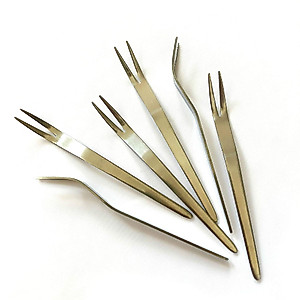 Jean-Patrique Stainless Steel Cocktail and Appetiser Forks 6 Peice Set | Tableware Cutlery Mini Cakes Olives Seafood Forks