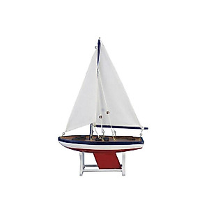 Hampton Nautical It Floats 12" American Floating Sailboat Hampton Nautical Model Ship, Fully Assembled (Not a Kit)