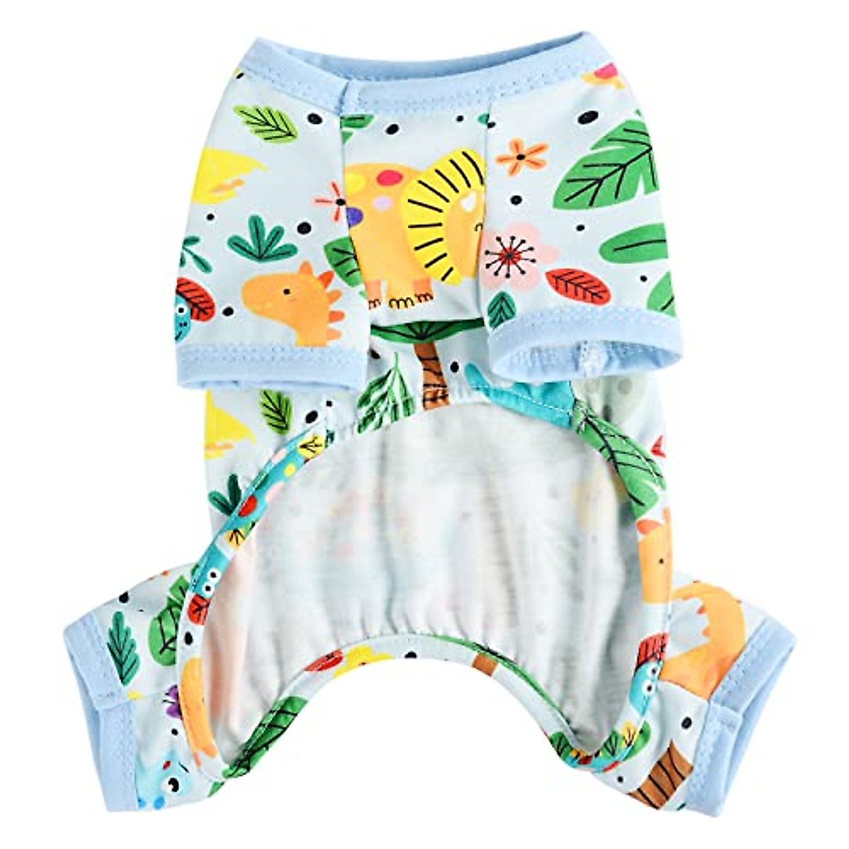 Dog Pajamas for Small Dogs Girl Boy Puppy Pjs Summer Pet Onesies for Chihuahua Yorkie Teacup Cute Soft Material Stretch Able Cat Clothes Outfit Apparel Doggy Jumpsuit (Small, Dinosaur)
