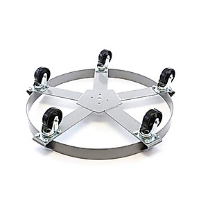 Extra Heavy Duty 55 Gallon Drum Dolly Swivel Casters Steel Frame Non Tip 1250 lbs 5 Wheel