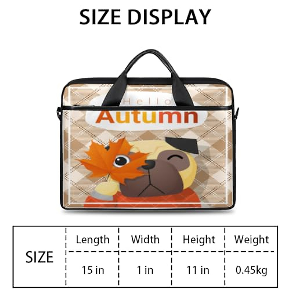 Maple Dog Laptop Computer Bag Waterproof Shoulder Messenger Bag 13-15 inch Durable Laptop Tote Bag with Shoulder Strap Handle Lightweight Crossbody Briefcase
