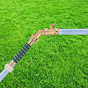 Jeeker Hose Extension Adapter, Garden Hose Kink Protector with Coil Spring, RV Flexible Hose Protector 3/4" GHT Thread, 2 Pack