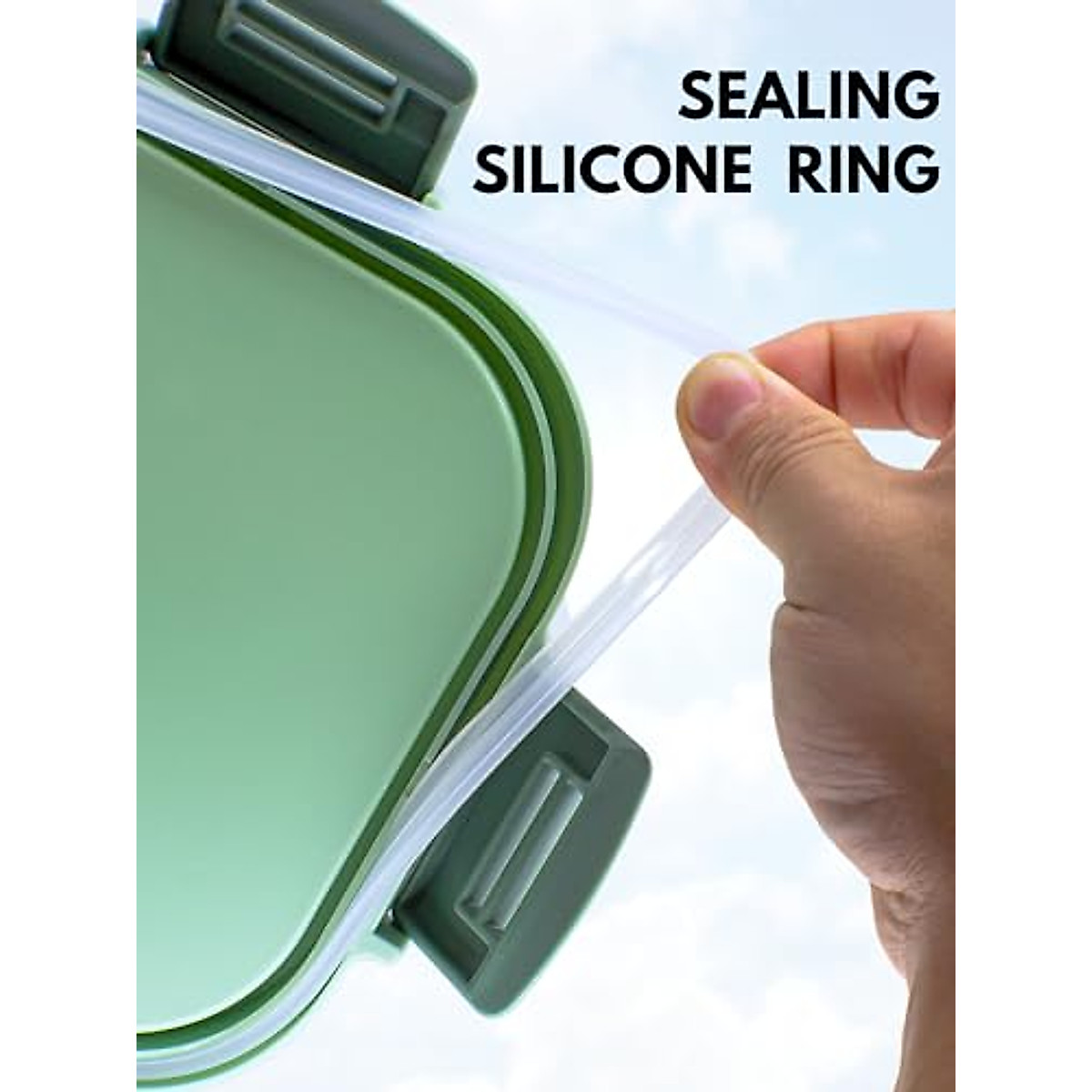 FORZAROCKET Bento Box 57-Oz With 3-Oz Leak Proof Salad Dressing Container For Lunch 4 Compartment Lunch Containers And Salad Bowl With Lid Lunch Spork And Knife Bpa Free (Blue Yellow)