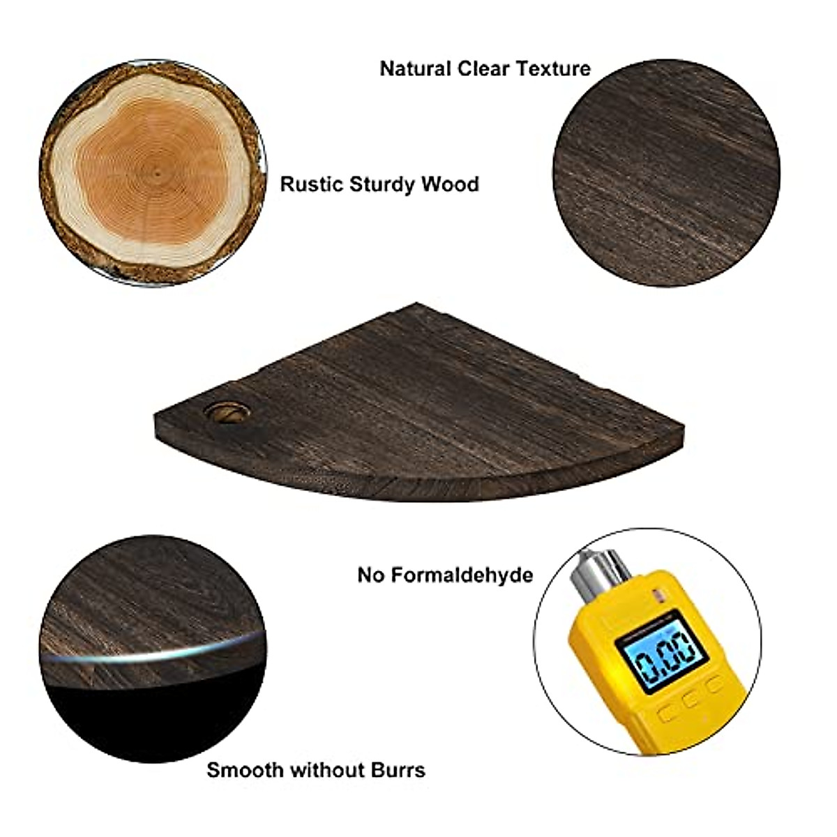 HYPOSFEE Corner Wall Shelf Set of 3, Floating Corner Shelves for Wall, Rustic Wood Wall Storage Display Shelves for Living Room Bedroom Bathroom Kitchen