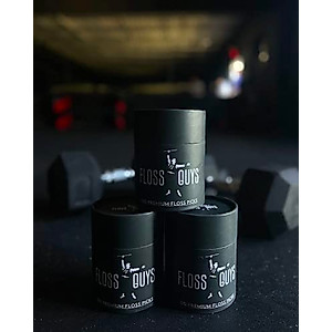 Floss Guys Premium Unflavored Compostable Floss Picks | Individually Wrapped | Biodegradable Plant-Based Flossers | Vegan | BPA Free |, Black, 100 Count (Pack of 1)