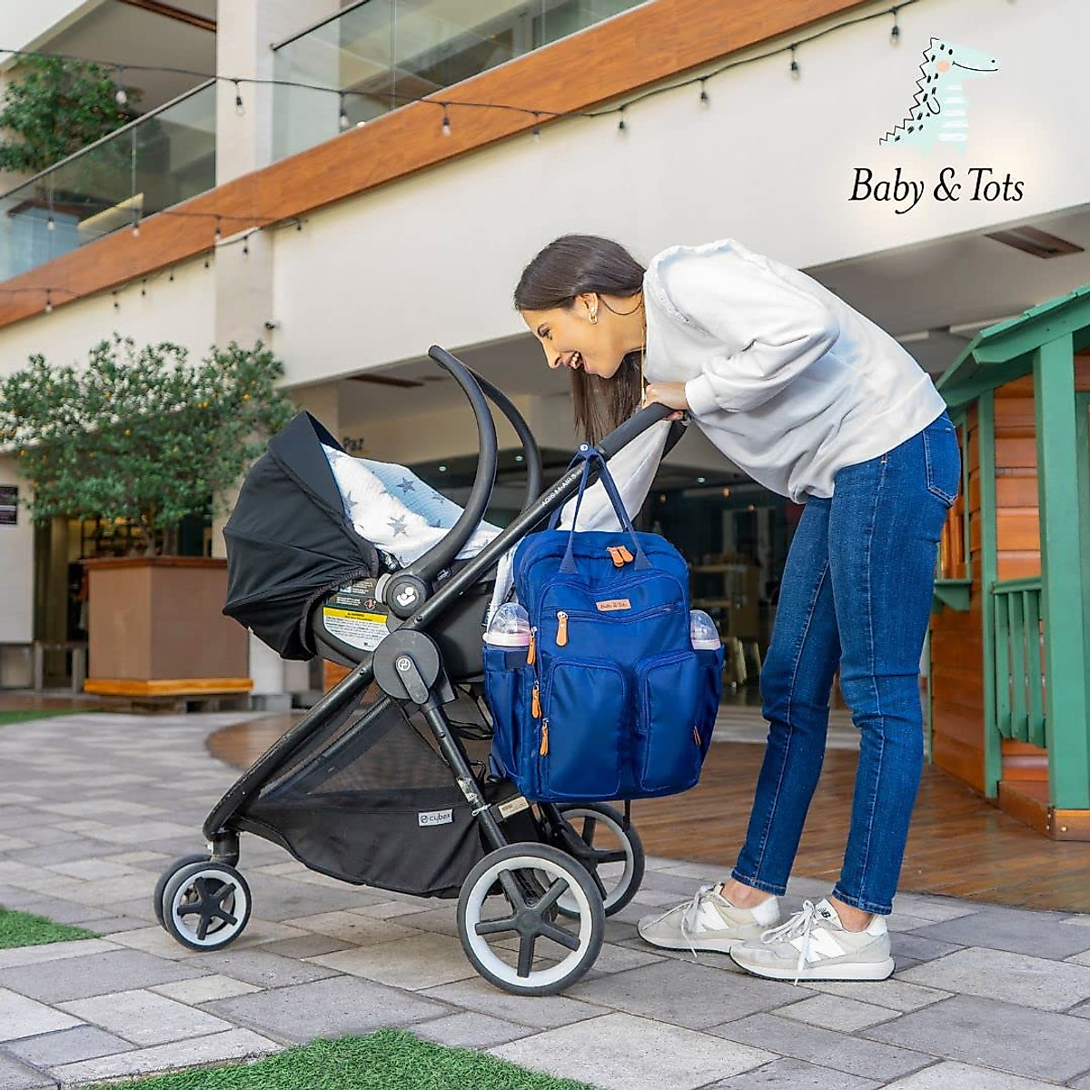 Baby n Tots | Sport Travel Diaper Bag Backpack | Multifunctional Completely Waterproof | Baby Registry Gift