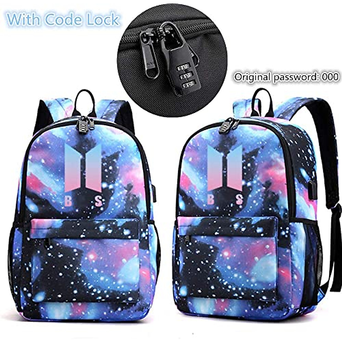 Yongshida Kpop Fashion BTS Jimin SUGE JIN JHOPE TAEHYUNG V Jungkook Colleage Book Bag Stardust Backpack BTS Merchandise