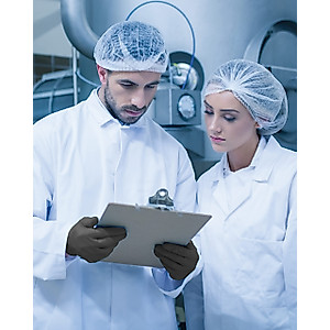 Atlantic Safety Products Black Lightning Exam Gloves, Disposable, Powder-Free Nitrile Gloves, Black, Large, 100-Ct