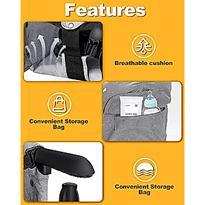 ATHRADIES Hook on High Chair with Mat, Clip on High Chairs for Babies and Toddlers, High Chair That Attaches to Table, Portable High Chair for Travel, Travel High Chair with Carrying Bag,Grey