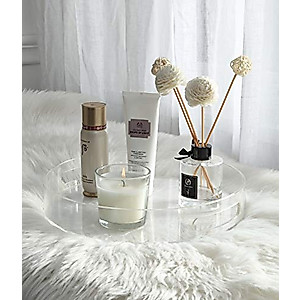 Artmaze Clear Sturdy Acrylic Round Tray with Handles,Spill Proof,for Kitchen (12 inch)