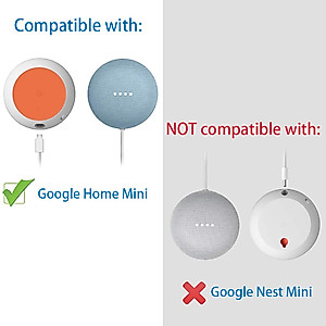 Caremoo Google Home Mini Wall Mount, White, 3 Pack - Superb Cord Management for Space-Saving Design