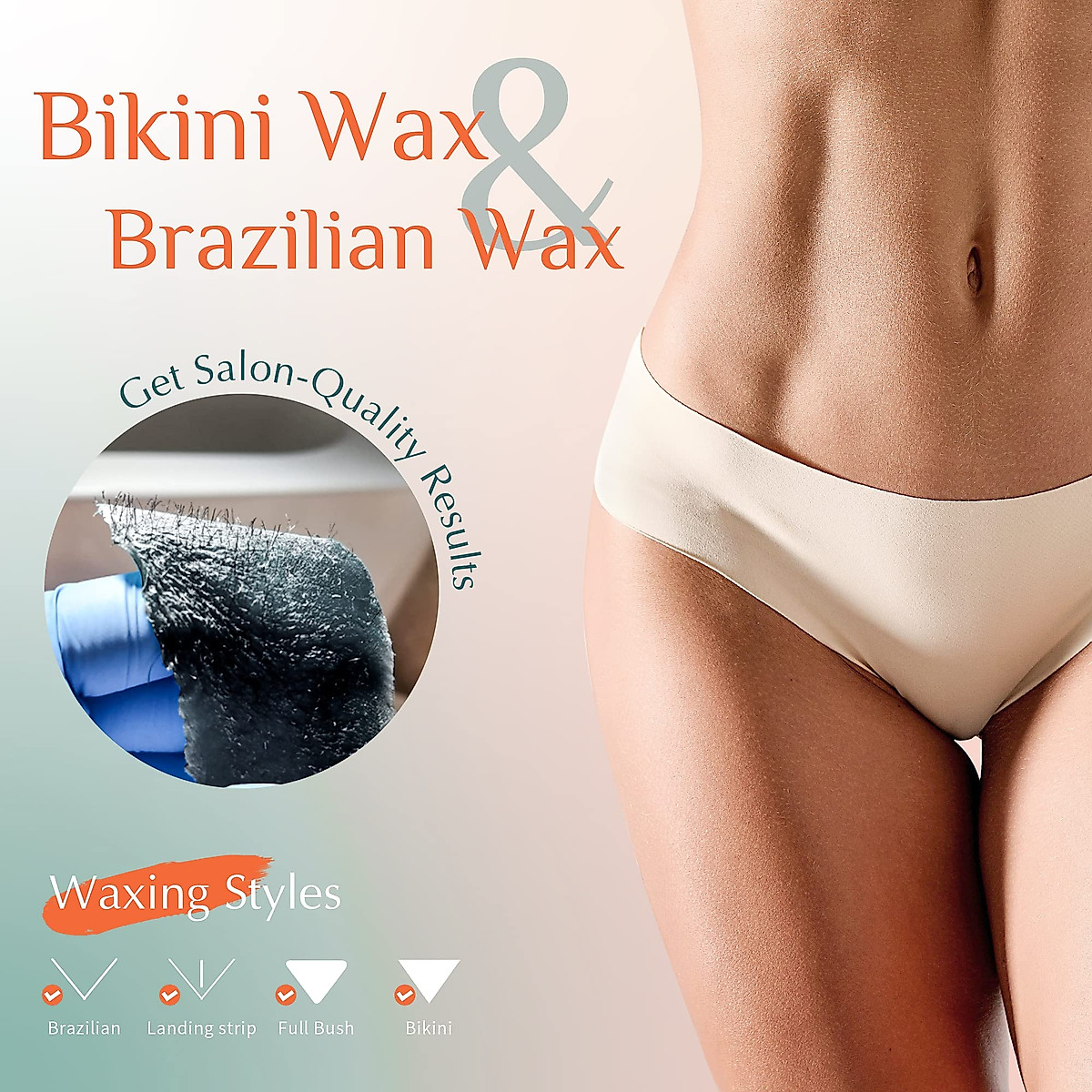 Digital Waxing Kit for Women, EMKOO Wax Warmer for Hair Removal, Wax Pot with 400g Hard Wax Beads and 20 Wax Applicator Sticks for Brazilian Bikini Wax Facial Hair Sensitive Skin At Home