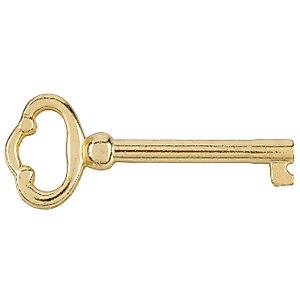 Hollow Barrel Brass Plated Skeleton Key for Antique Cabinet Doors, Grandfather Clocks, Dresser Drawers - Furniture Hardware | SK4-DB (1)