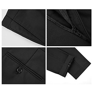 MAGE MALE Men's 2 Piece Floral Tuxedo Suit Paisley Shawl Lapel One Button Slim Fit Single Breasted Suit Jacket Pants Set Black