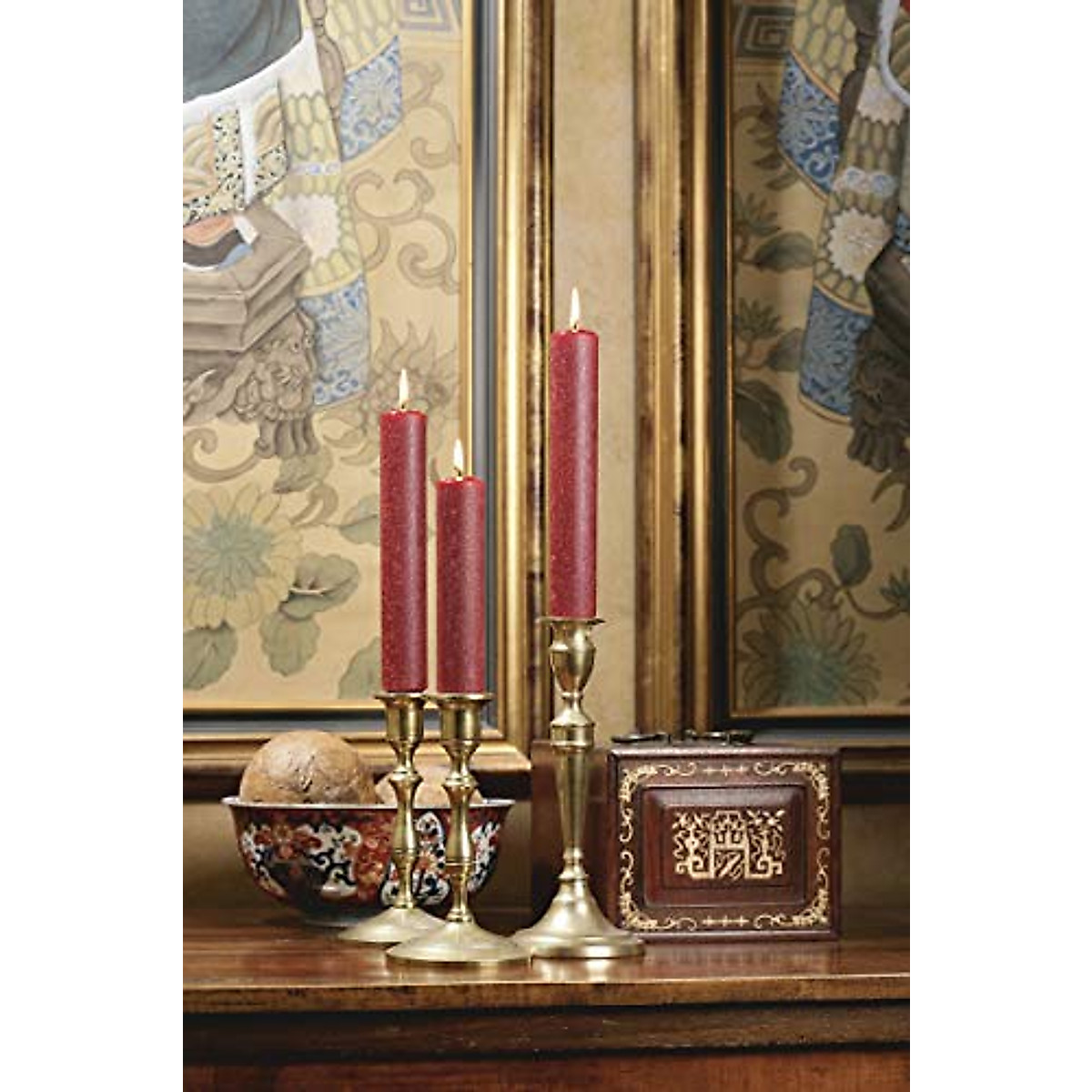Root Candles 51978 Unscented Timberline Collenette 9-Inch Dinner Candles, 4-Count, Garnet