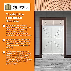 Swinging Cafe Doors Unprimed Barn Doors, 3/4" Thick Saloon Door Swing, British Brace, Matte Black Finish, Unfinished Solid Door with Strong Door Joints, Pre-Sanded Wood Door, (32"x42")