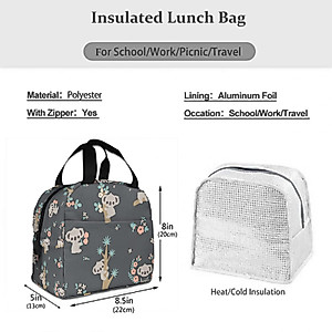 Zoczos Cute Koala Lunch Box Adorable Koalas Birds Climbing Trees Branches Floral Adult Lunch Box for Women Mens