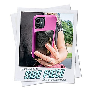 Smartish Stick-on Crossbody Wallet - Dancing Queen Side Piece [Purse/Clutch with Detachable Strap & Card Holder] – Fit for iPhone & Android Phones - Stiletto Black-Gold
