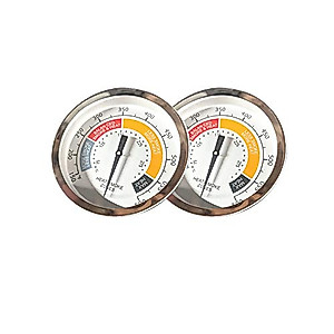 3 1/8'' BBQ Grill Temperature Gauge Charcoal Smoker Replacement Parts, and Most Smokers, OEM Charcoal Grill Pit Wood Smoker Thermomete Gauge Fahrenheit Compatible for Oklahoma Joe's (2Packs)