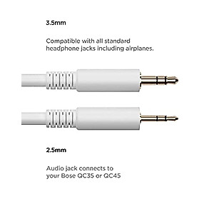 GALVANOX Replacement Cord for Bose Headphone Cable Compatible with Bose QC35 II / QC45 (White)