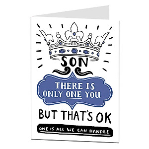 LimaLima Funny Son Birthday Card Cool Quirky Design Blank Inside To Add Your Own Personal Greeting