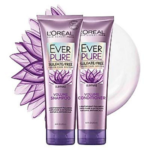L'Oreal Paris EverPure Sulfate-Free Color Care System Volume Shampoo & Conditioner with lotus, 8.5 Ounce Each (lotus)