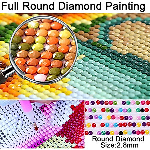 GESOON Christmas Night , DIY 5D Diamond Painting Kits for Adults Full Drill, Christmas Tree with Moon Well Decor 28x16 inch