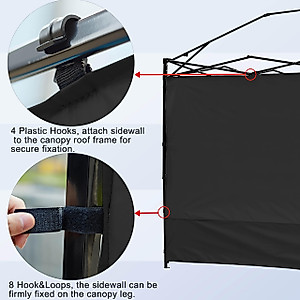 Canopy Sunwall, Instant Tent SideWalls for 10x10 FT Pop Up Canopy, 210D Polyester Waterprooft, 2 Pack Sidewalls Only,Black