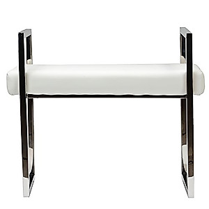 Cortesi Home Anna Contemporary Vinyl Bench, 24.75" Wide, White