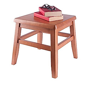 Winsome Kaya 2-Piece Conductor Stool Set, 12H in, Solid Wood, Teak Finish
