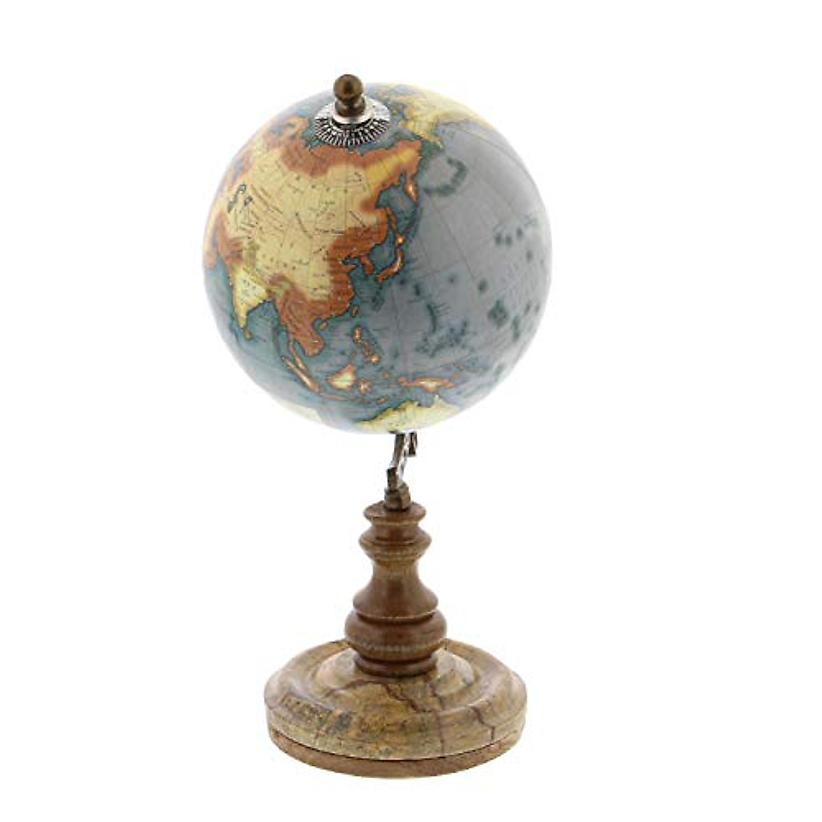 Deco 79 Plastic Globe with Wood Base, 5" x 5" x 10", Brown