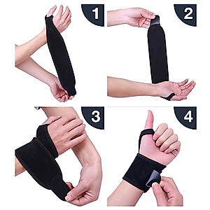 Ovyuzhen Wrist Support Brace Sports Exercise Training Hand Protector Neoprene Wrist Wraps with Thumb Loops -Suitable for Both Right and Left Hands
