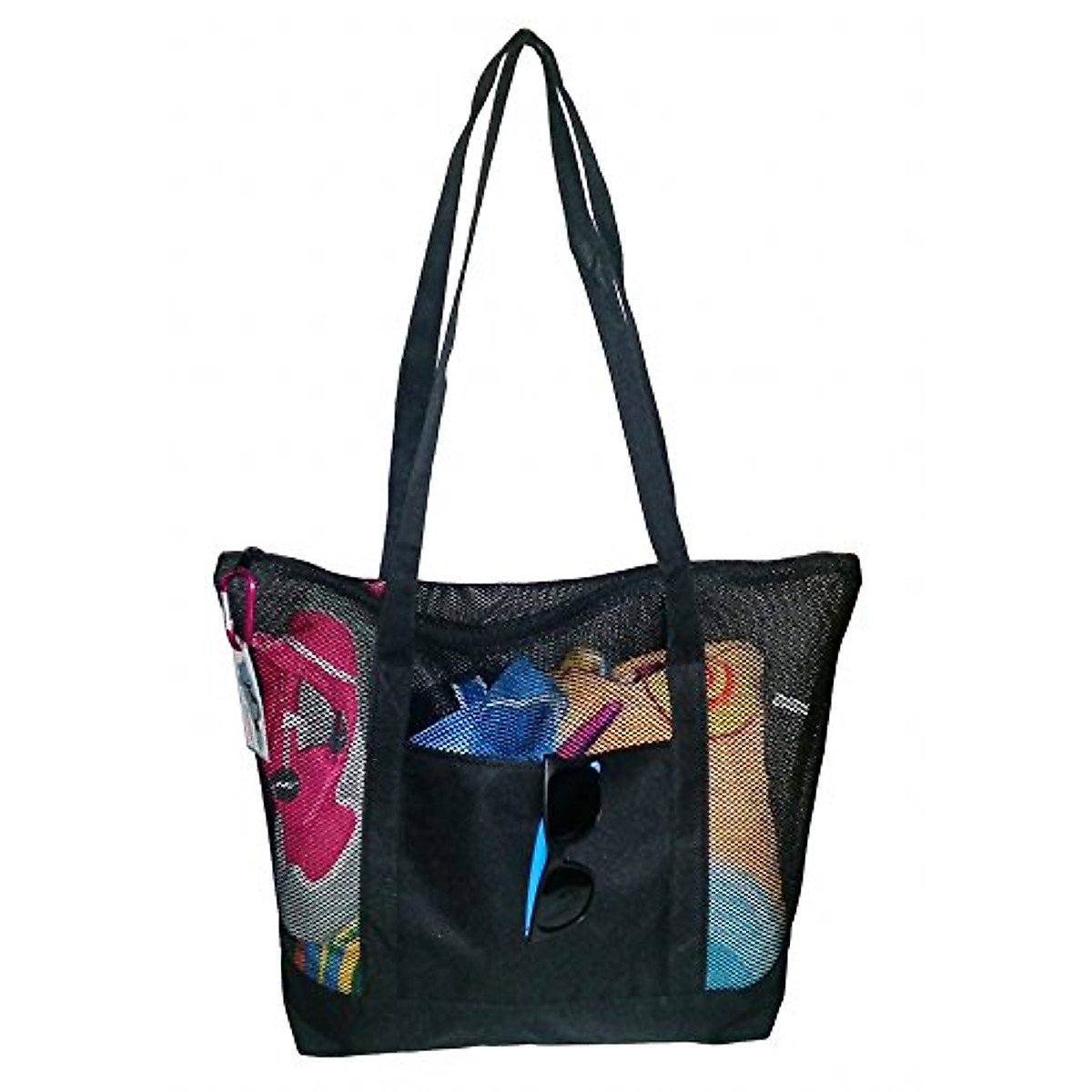 Mesh Beach Tote Bag Black - Good for the Beach - 18 in X 18 in X 5.5 In