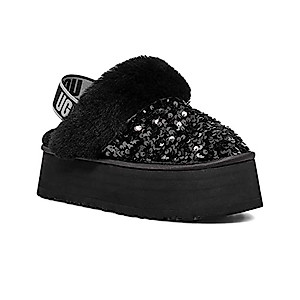 UGG Women's FUNKETTE Chunky Sequin Slipper, Black, 12