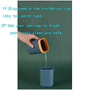 Vsmano 2 Pcs Travel Toothbrush Case, 2 in 1 Plastic Portable Toothbrush Holder Toothpaste Travel Case for Travel, Business, Hom, Camping, School (Pink+Ivory White)