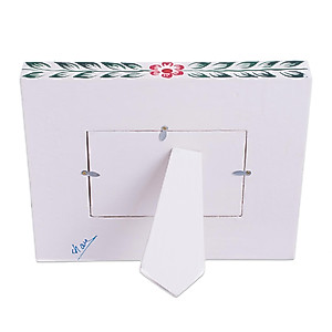 NOVICA Artisan Handmade Photo Frame Collectible Folk Art Wood Retablo Red Woodceramic Peru Decor Accessories Frames Retablos 'Tuna Harvest' (4x6)