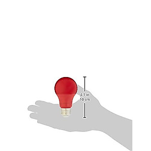 Amazon Basics 60 Watt Equivalent, Red, Non-Dimmable, A19 LED Light Bulb , 2-Pack