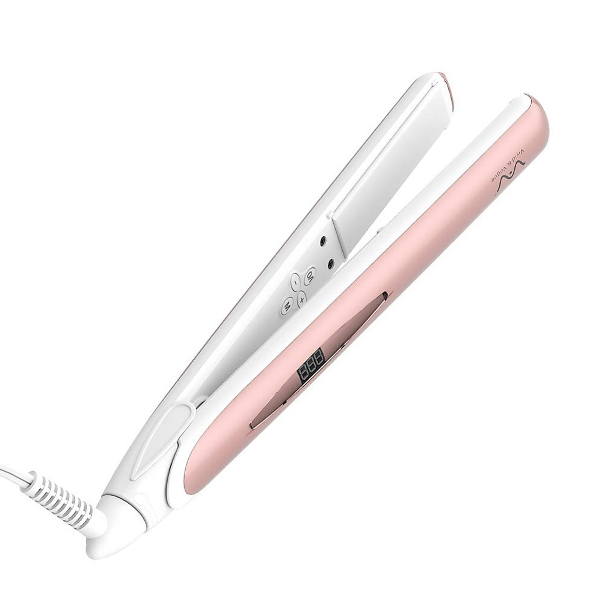 VAV Professional Hair Straightener Negative Ions Ceramic Flat Iron 1 Inch 2 in 1 Curling Iron and Straightener Constant Temperature 410°F for Girls