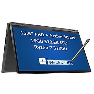 Lenovo IdeaPad Flex 5 15.6" 2-in-1 Touchscreen (AMD 8-Core Ryzen 7 5700U, 16GB RAM, 512GB PCIe SSD, Webcam, Active Stylus), FHD Convertible Laptop, Backlit KB, Fingerprint , IST Pen, Windows 11 Home