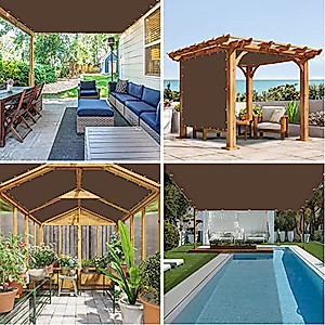 LOVE STORY Durable 6x12 FT Outdoor Sun Shade Cloth 95% UV Protection Heat Resistant HDPE Material Breathable Shade Fabric with Grommets for Patio Porch Pergola Cover Canopy,Brown(We Customized)