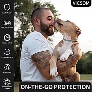 4 Pack Flea Collar for Dogs, Dog Flea and Tick Collar 32 Months Flea and Tick Treatment for Dog, Waterproof Adjustable Dog Flea and Tick Prevention Collar for Small Medium Large Dog Puppy, Black Grey