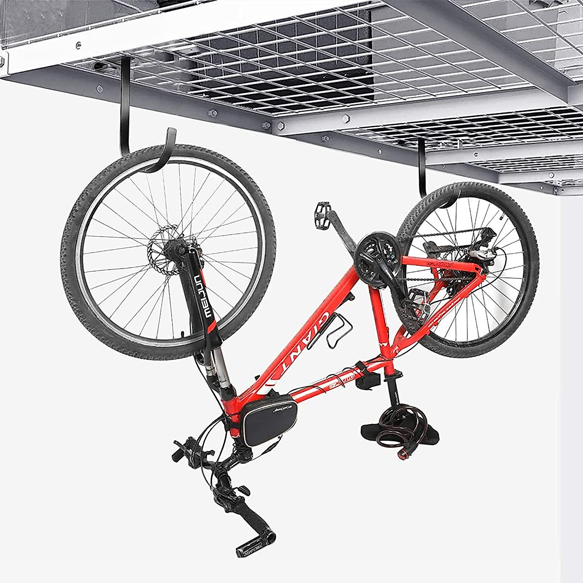 Pixplex Add-On Storage Hook Accessory for Ceiling Rack and Wall Shelving, Rail Hook, 6 Pack