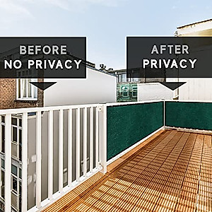 ASTEROUTDOOR Balcony and Fence Privacy Screen 6' x 50' with 90% Shade Rating - Green 170 GSM Polyethylene Fabric